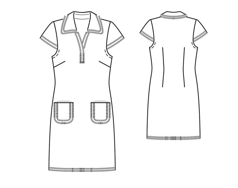 Tweed Dress Sewing Pattern, Linen Dress, Pockets Midi Dress, PDF Sewing ...