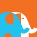 Mid Century Modern Style Elephant Art Print Screenprint - Square 12 X ...