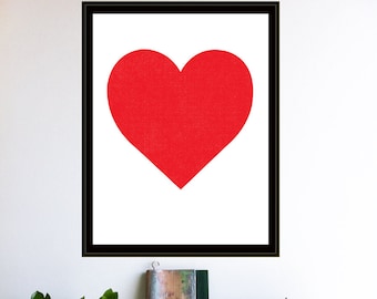 Red Heart Art Print | Etsy