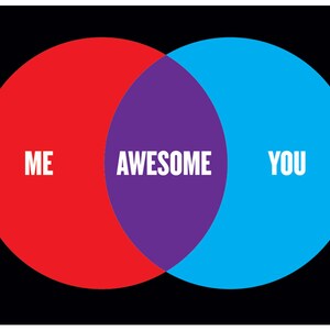 Love and Valentine Greeting Card Me Plus You Equals Awesome - Blank ...