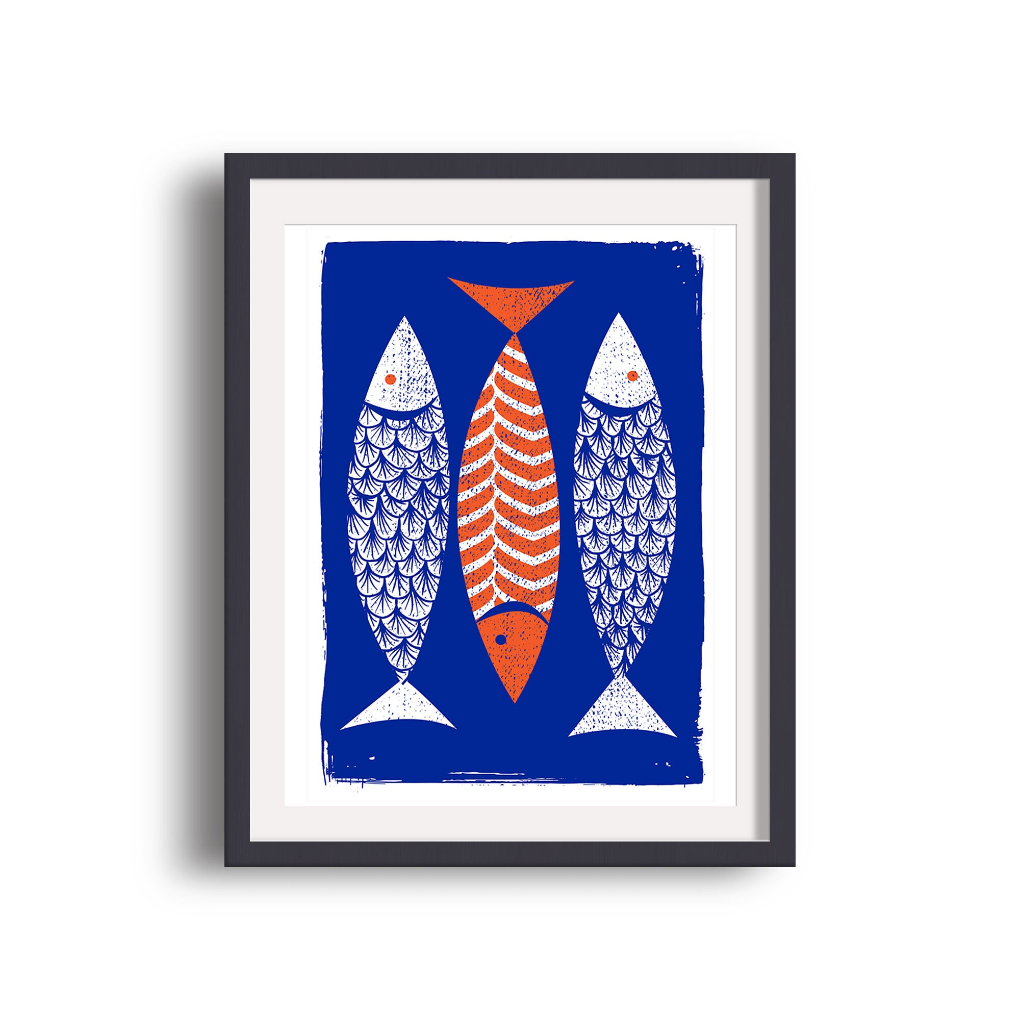 Modern Art Screenprint Scandinavian Style 3 Fish Art Print - Etsy UK