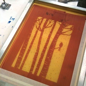 Screenprint Winter Cardinal Art Print - Silkscreen Wall Art - Snowy ...