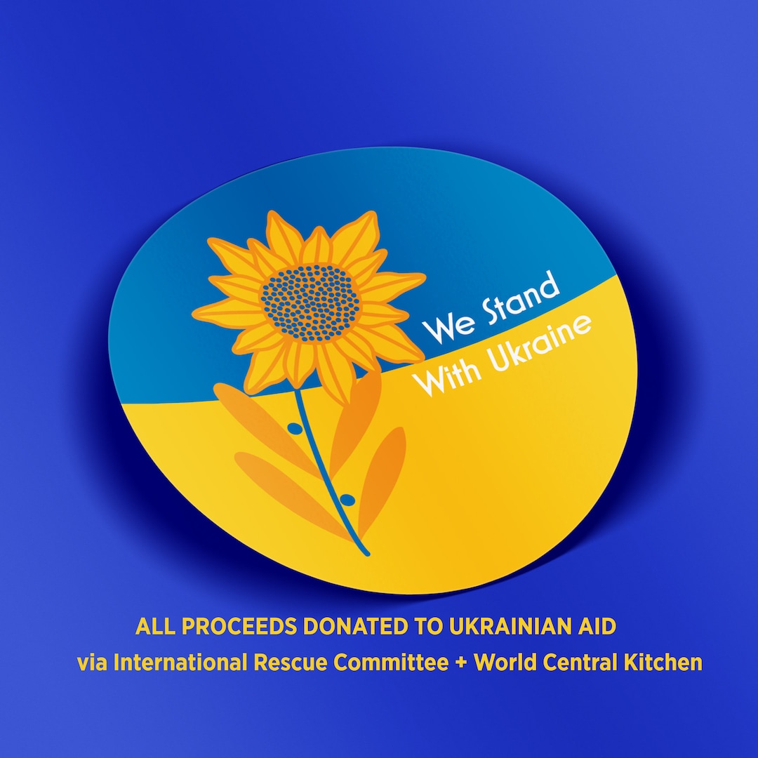 Stand With Ukraine Sticker DONATION - Sunflower Sticker - Take These ...