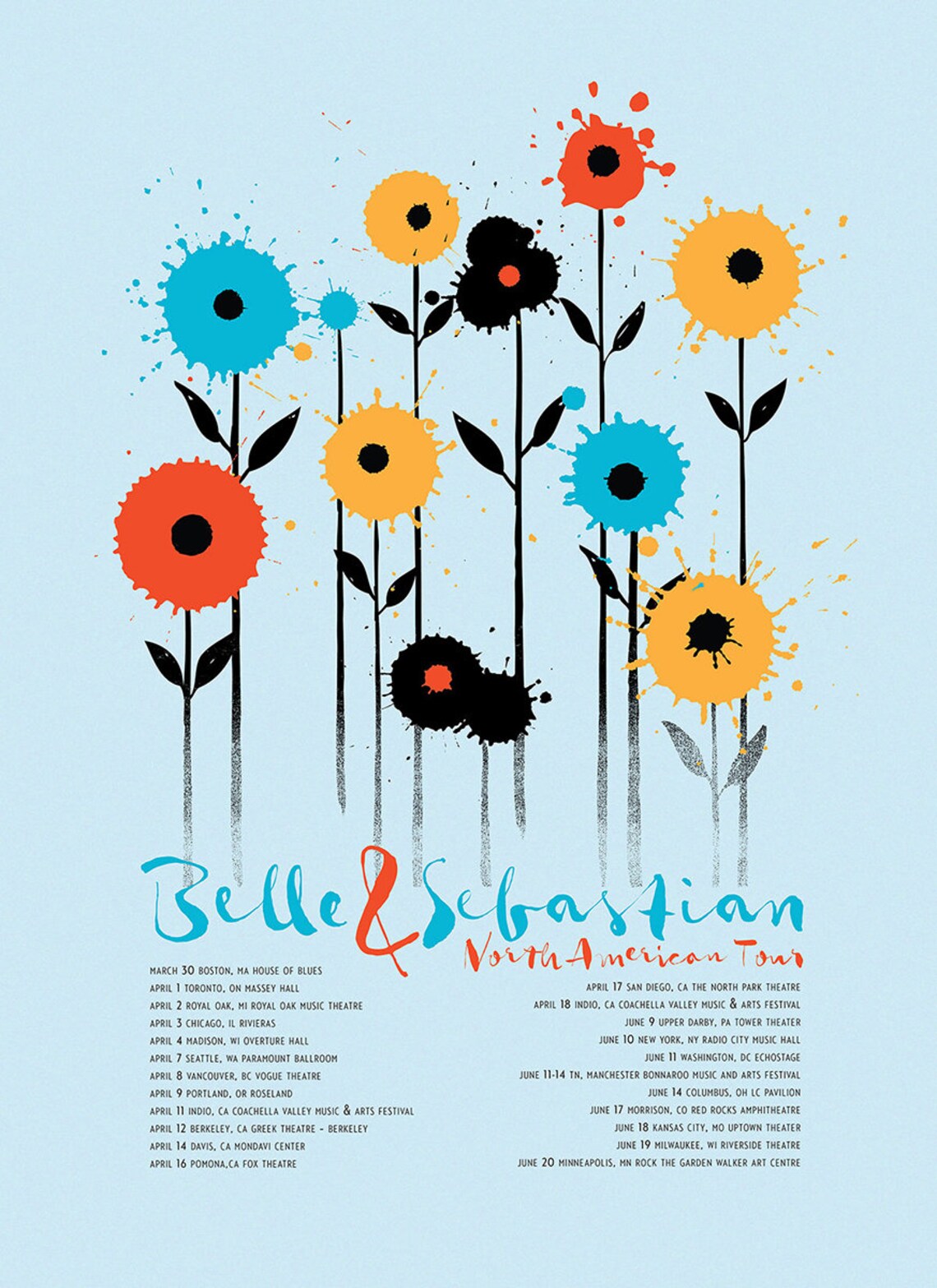 Screen Print Belle & Sebastian Poster Silkscreen Flowers - Etsy