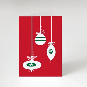 Christmas Card - Mod Ornaments Holiday Greeting Card - Blank Inside ...