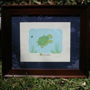 T is for Turtle Screenprint - Turtle Nursery Print - Alphabet Print ...