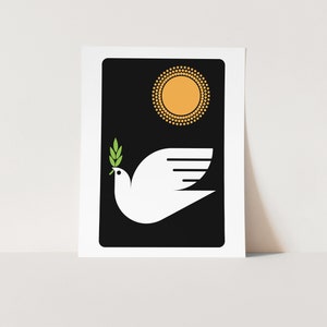 Screenprint Peace Dove Peace Bird Art Print Wall Art Silkscreen Hand ...