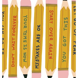 School Room Art Print Pencils Giclee - Power up Inspirational Positive ...