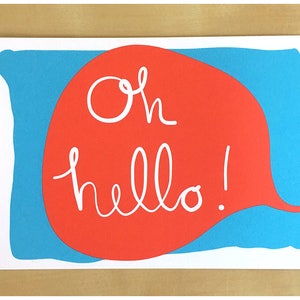 Oh Hello Postcard - Postcards Greeting Stationery - Say Hi or Send to ...