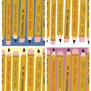 School Room Art Print Pencils Giclee - Power up Inspirational Positive ...