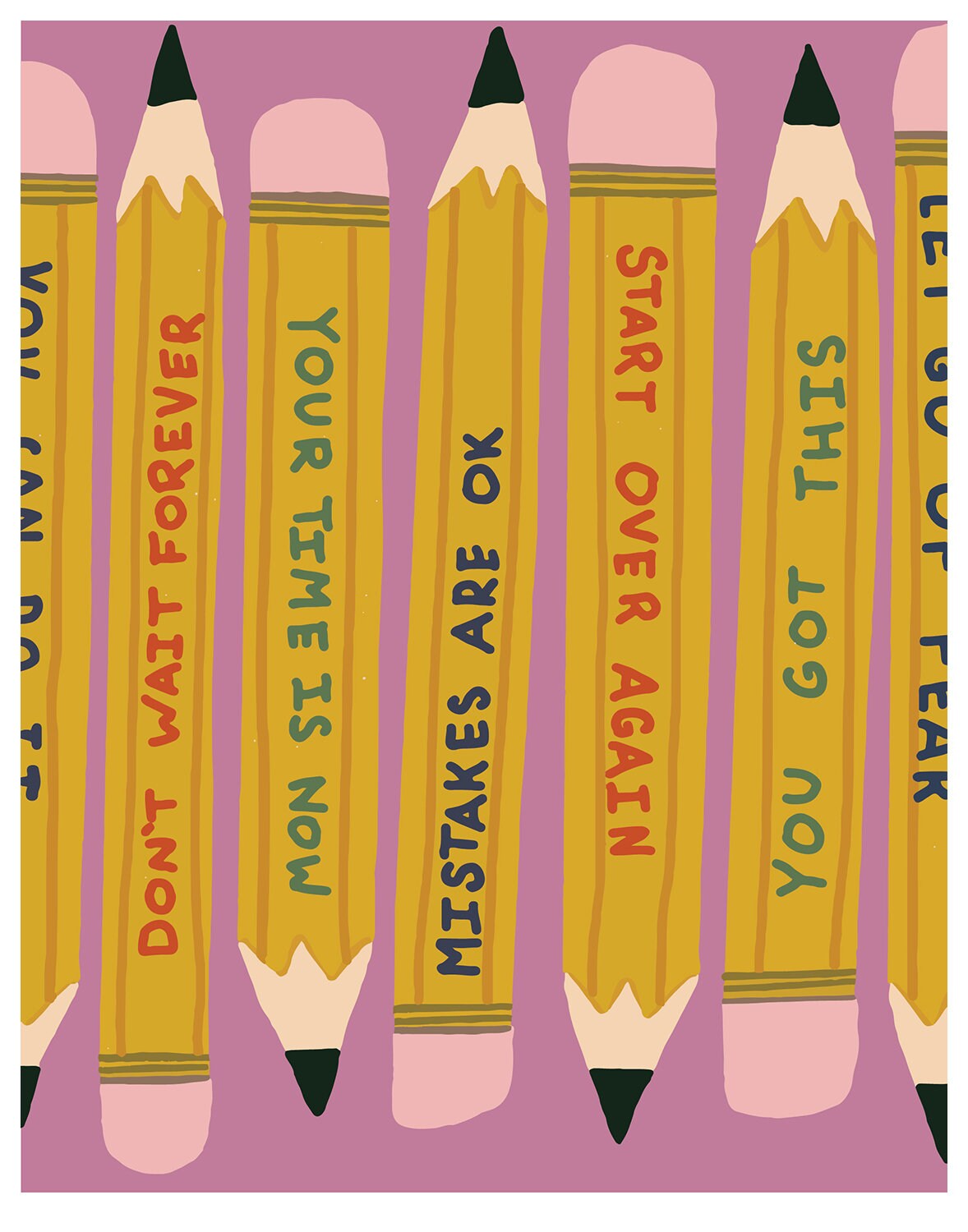 Back to School Pencils Art Print Giclee - Power up Inspirational ...