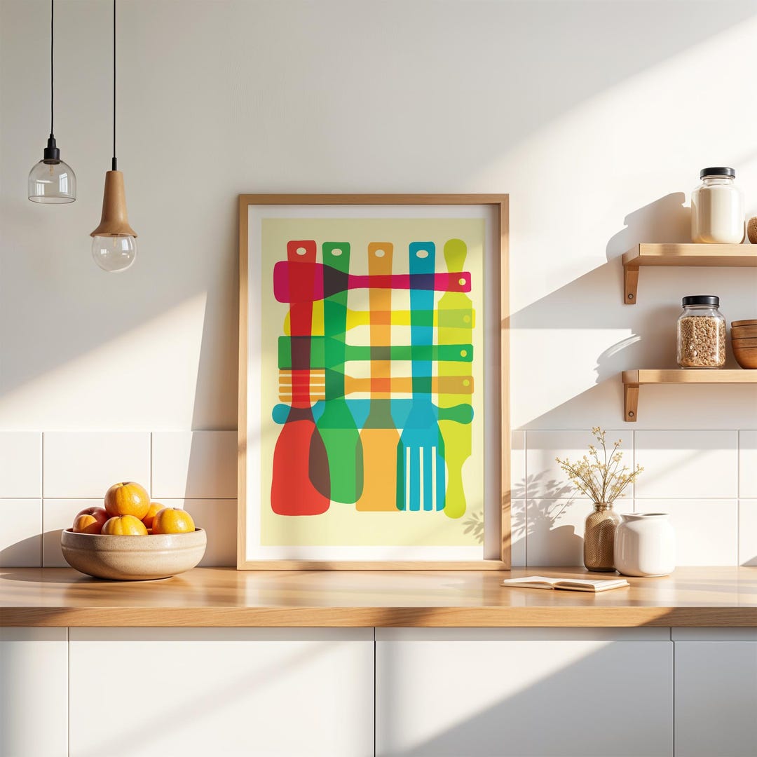 Kitchen Art Utensil Stack Giclee Print - Cooking Utensils Poster ...