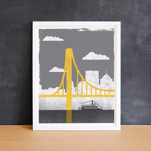 Pittsburgh Art City of Bridges 2 Silkscreen Print Pittsburgh - Etsy