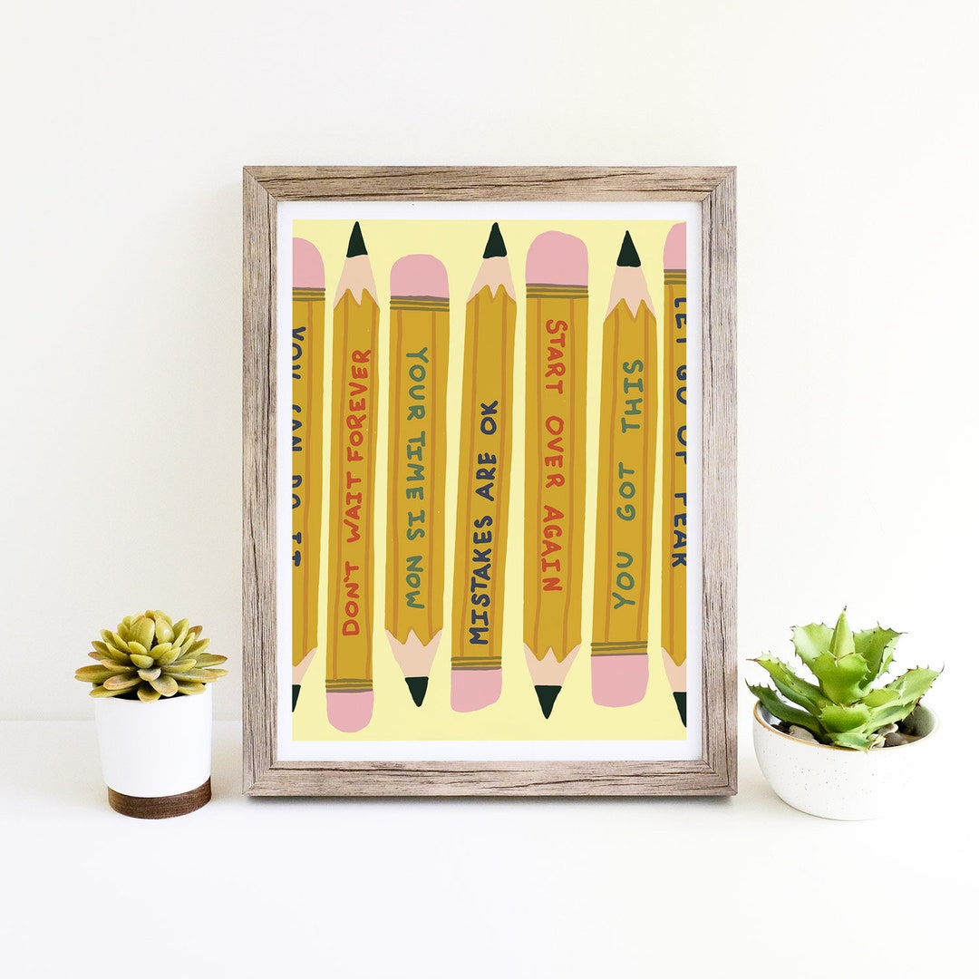 Kids Inspirational Art Print - You Got This Pencils School Room Art ...