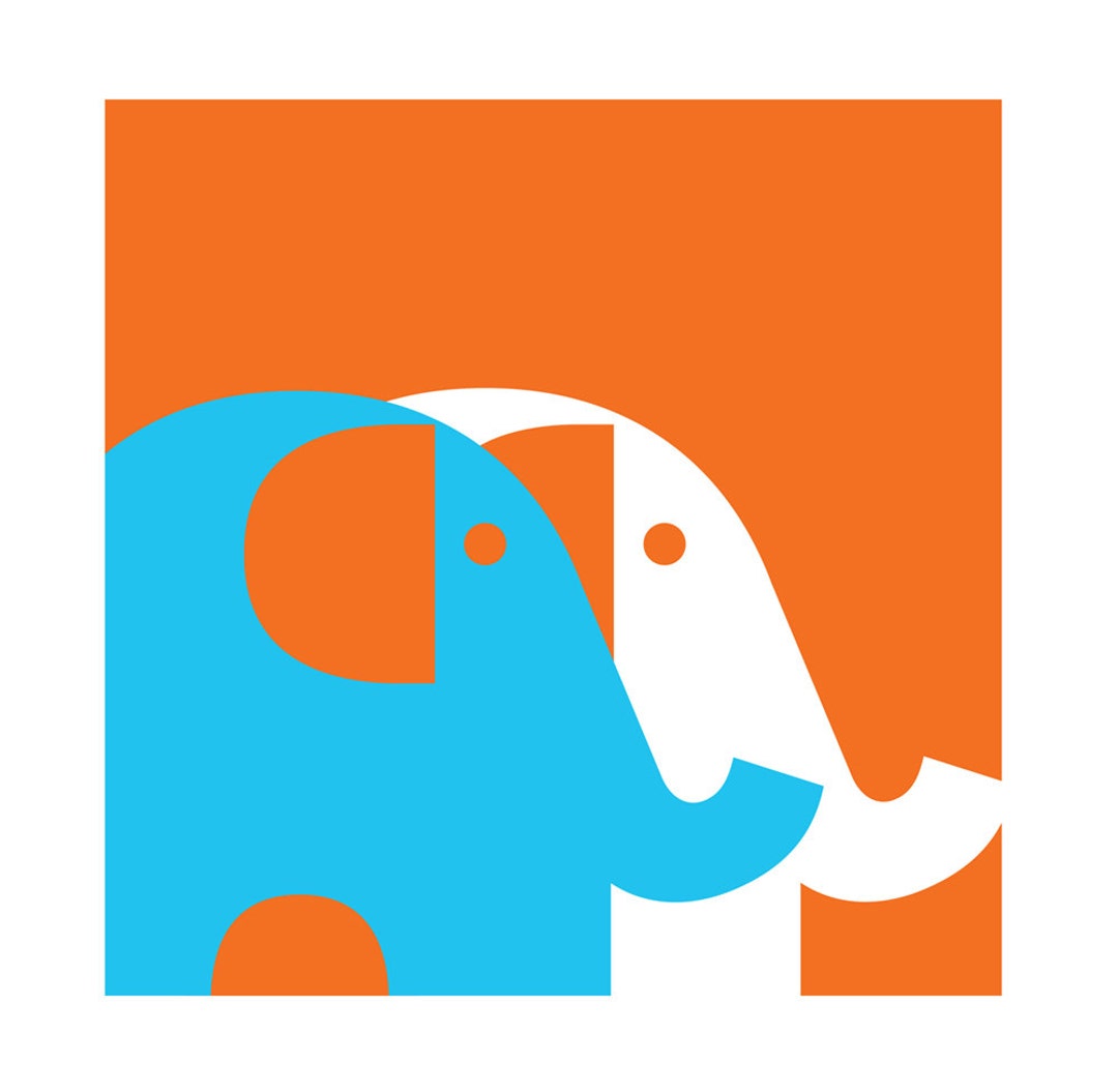 Mid Century Modern Style Elephant Art Print Screenprint - Square 12 X ...
