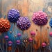 Allium Flower Frame Digital Art Print Oil Painting Style Colorful ...