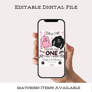 Grease Theme You're the One That I Want First Birthday Invitation ...