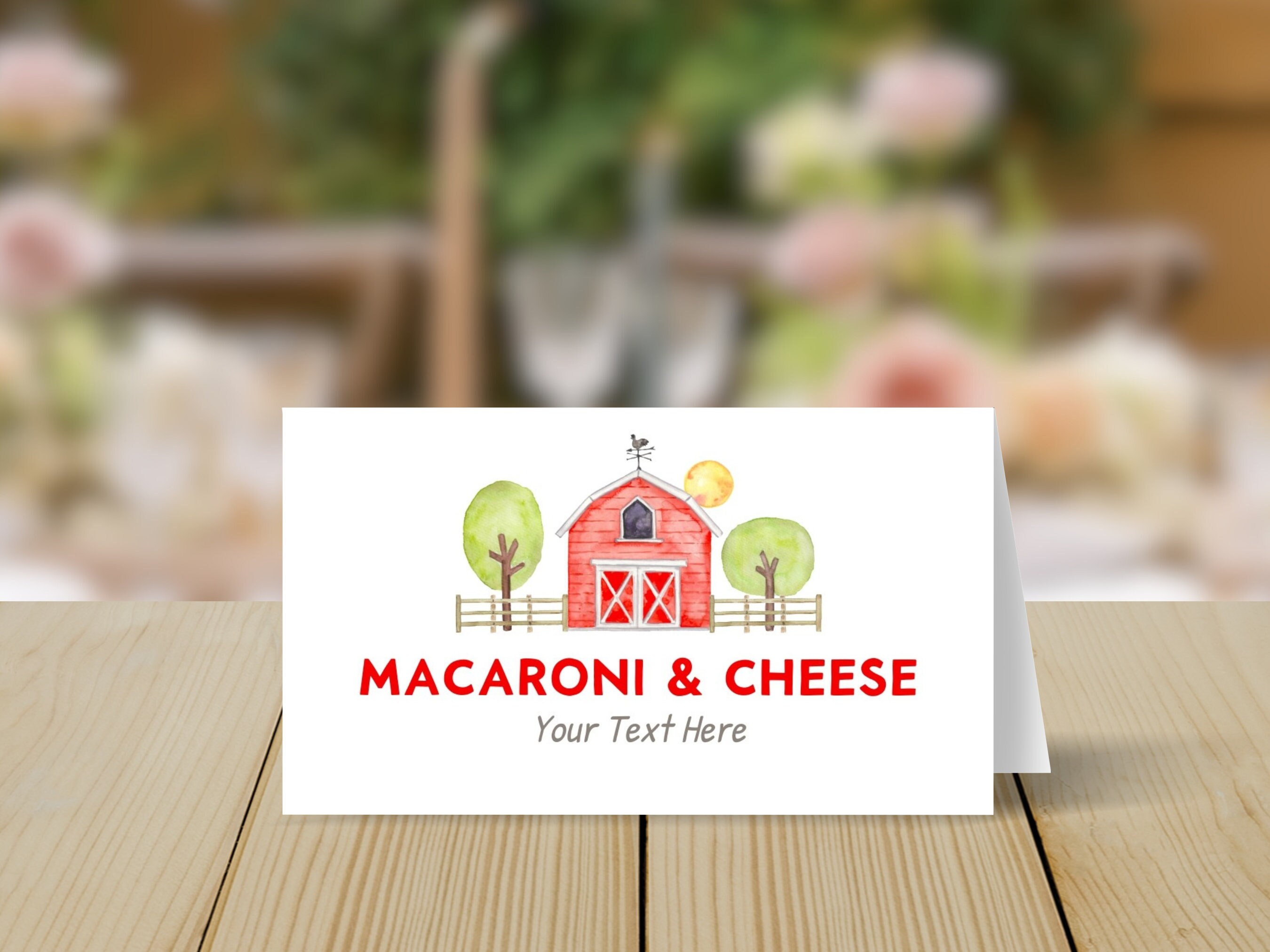 Editable Farm Party Food Tent Card, Printable Food Tent Card, Farm ...