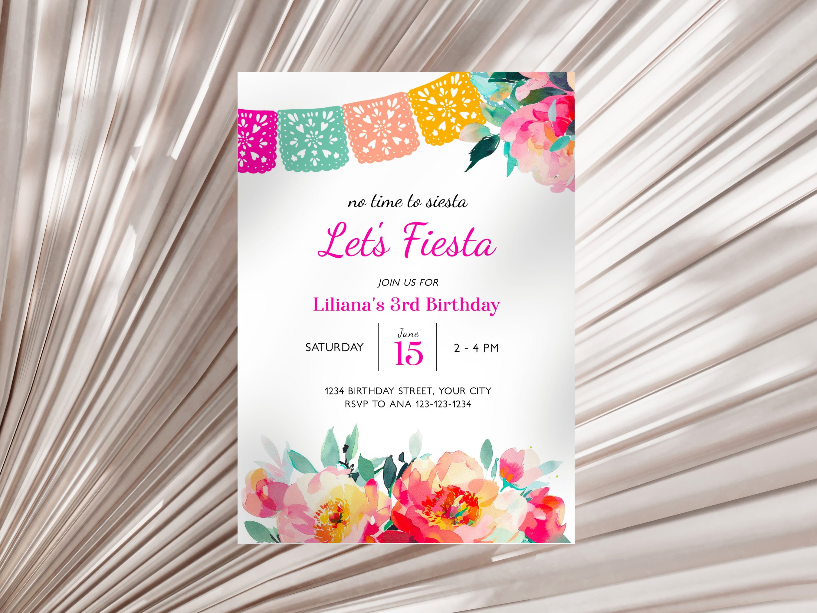 EDITABLE Fiesta Birthday Invitation, Fiesta Birthday Template ...