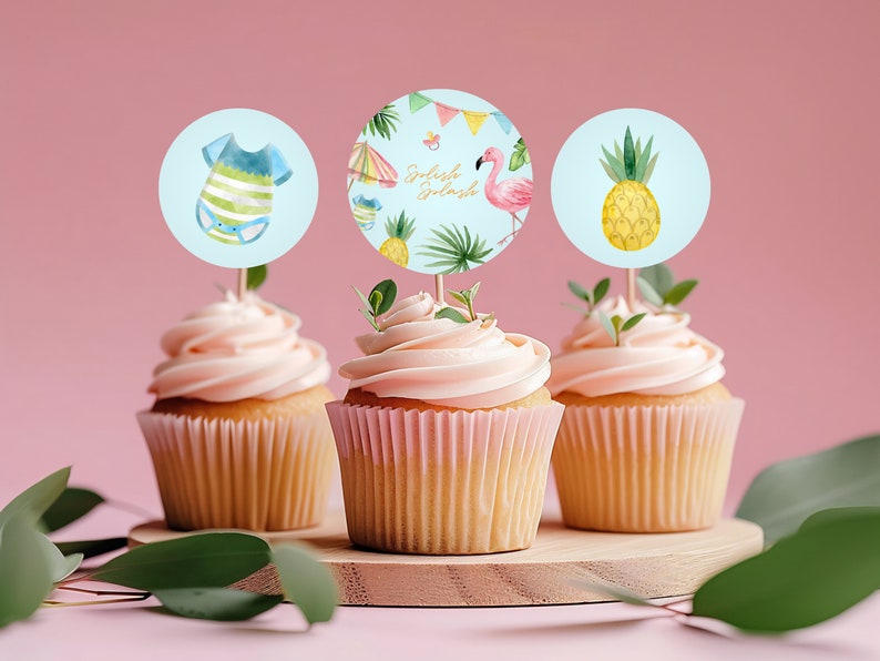 Editable Summer Baby Shower Cupcake Toppers, Printable Cupcake Toppers ...