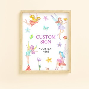 Editable Fairy Birthday Party Printable Sign, Fairy Party Sign ...