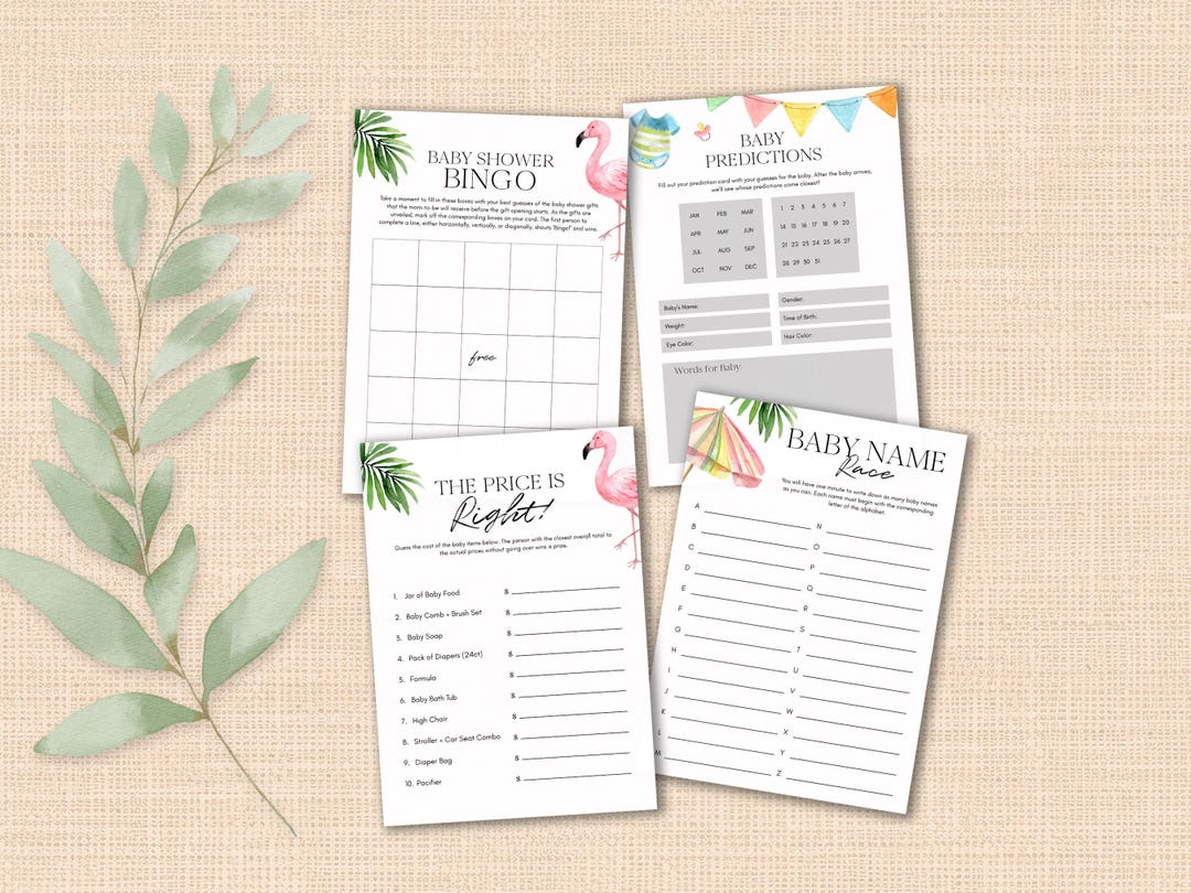 Summer Baby Shower Games Bundle, Splish Splash Baby Bash Games ...