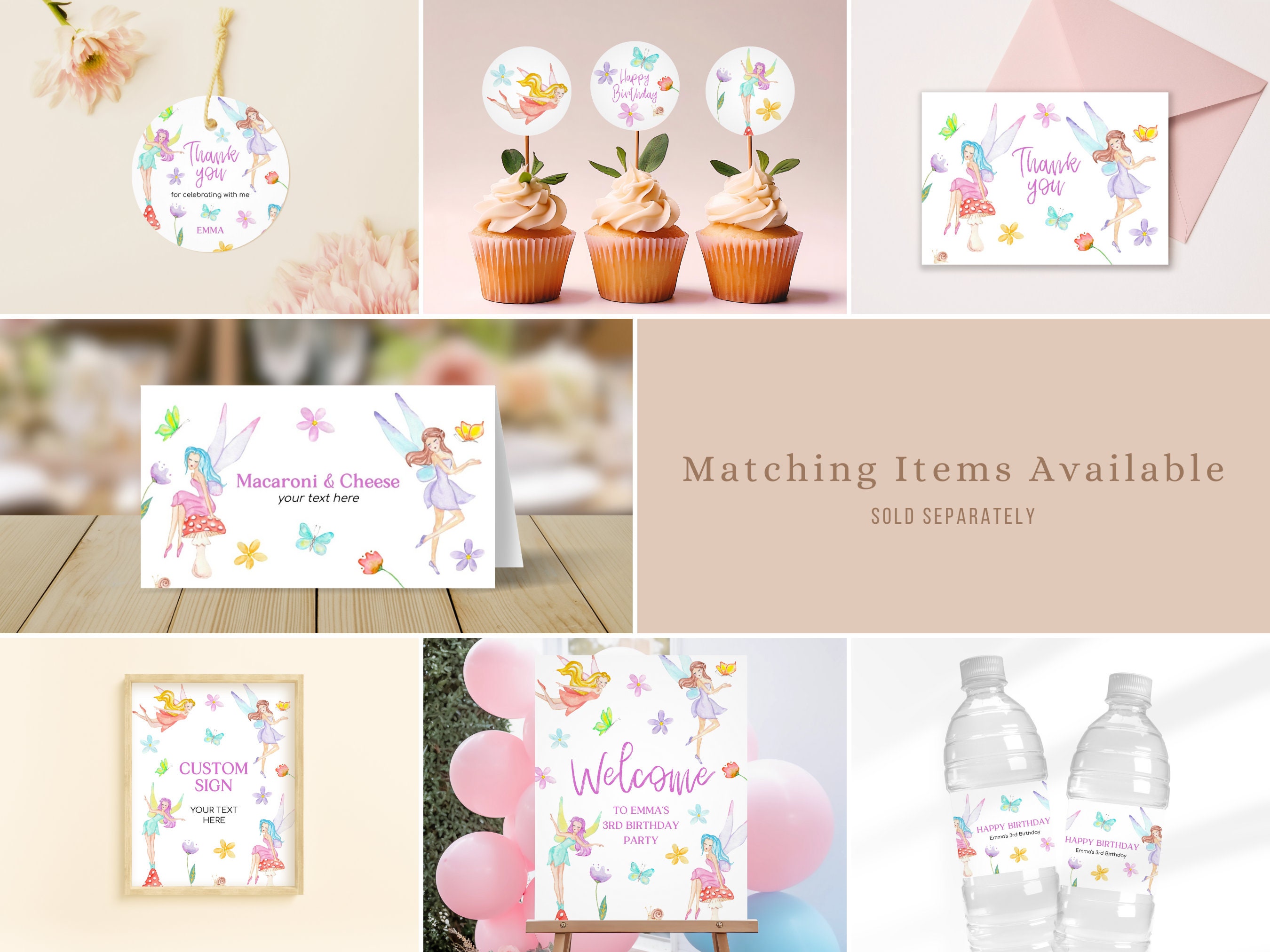 Editable Fairy Birthday Party Printable Sign, Fairy Party Sign ...