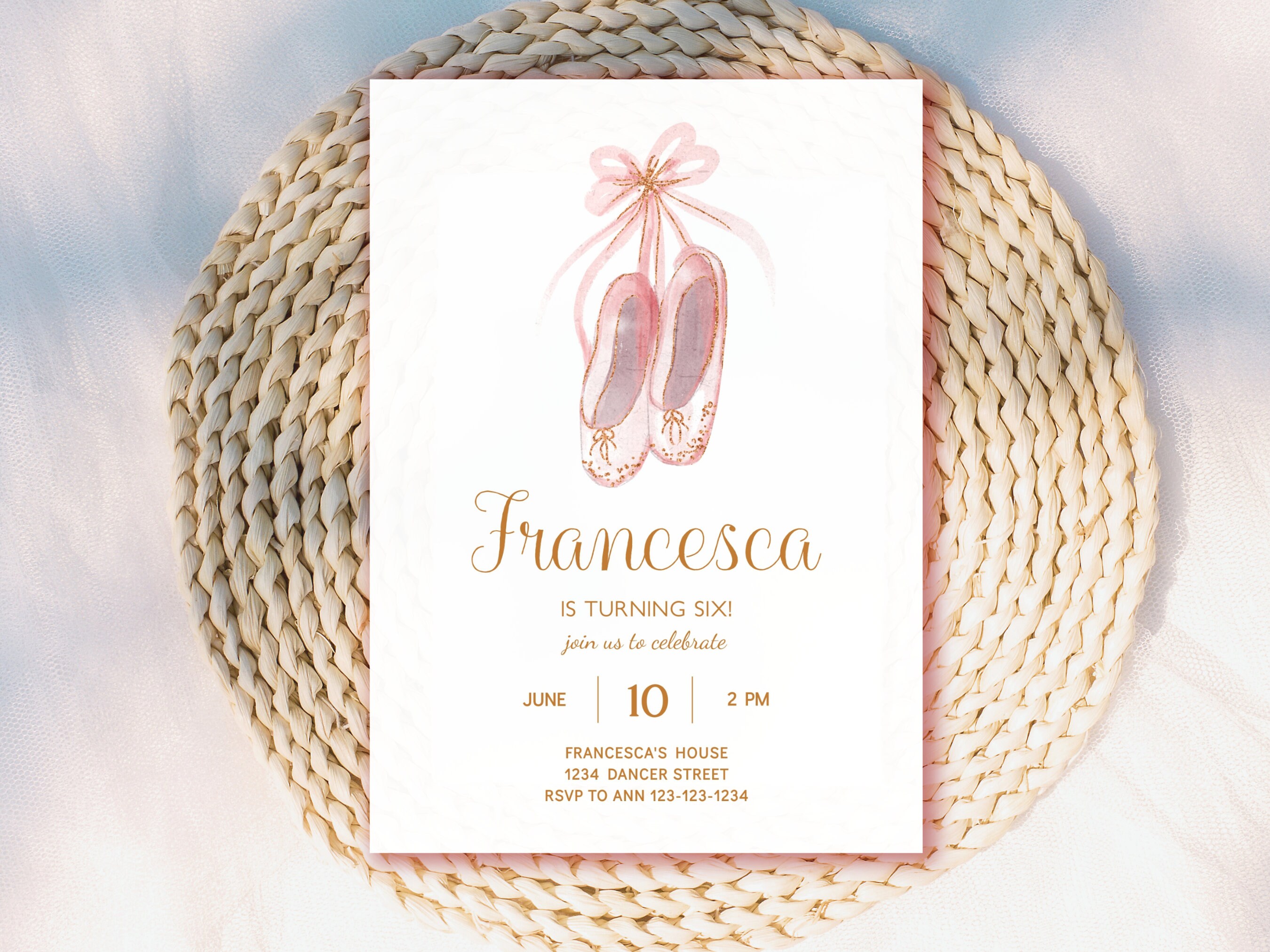 Editable Ballerina Birthday Invitation, Ballet Party Invite, Ballerina ...