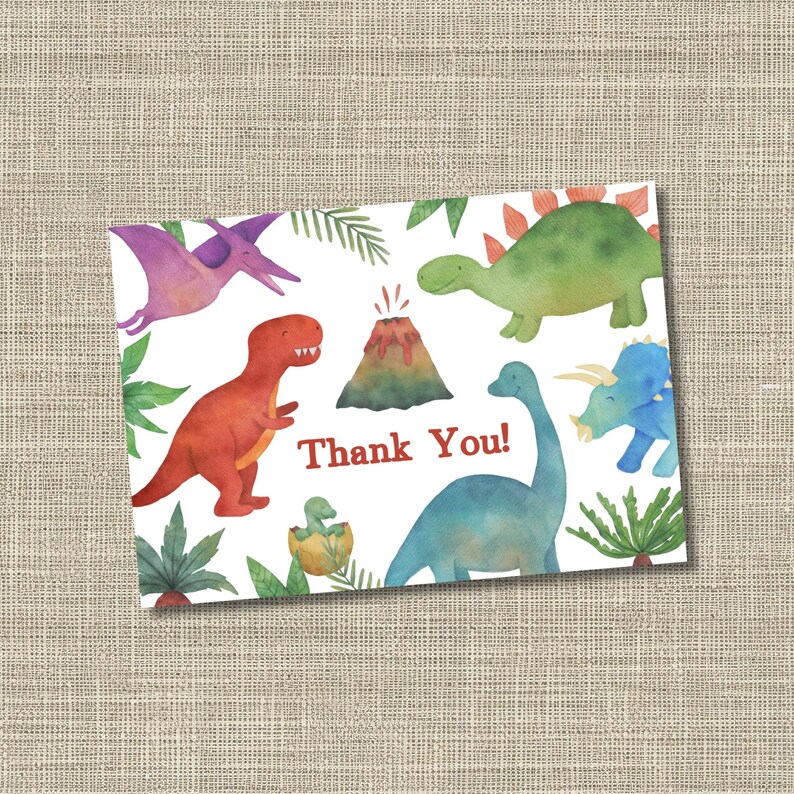 Editable Dinosaur Thank You Card, Dinosaur Thank You, Editable Thank ...