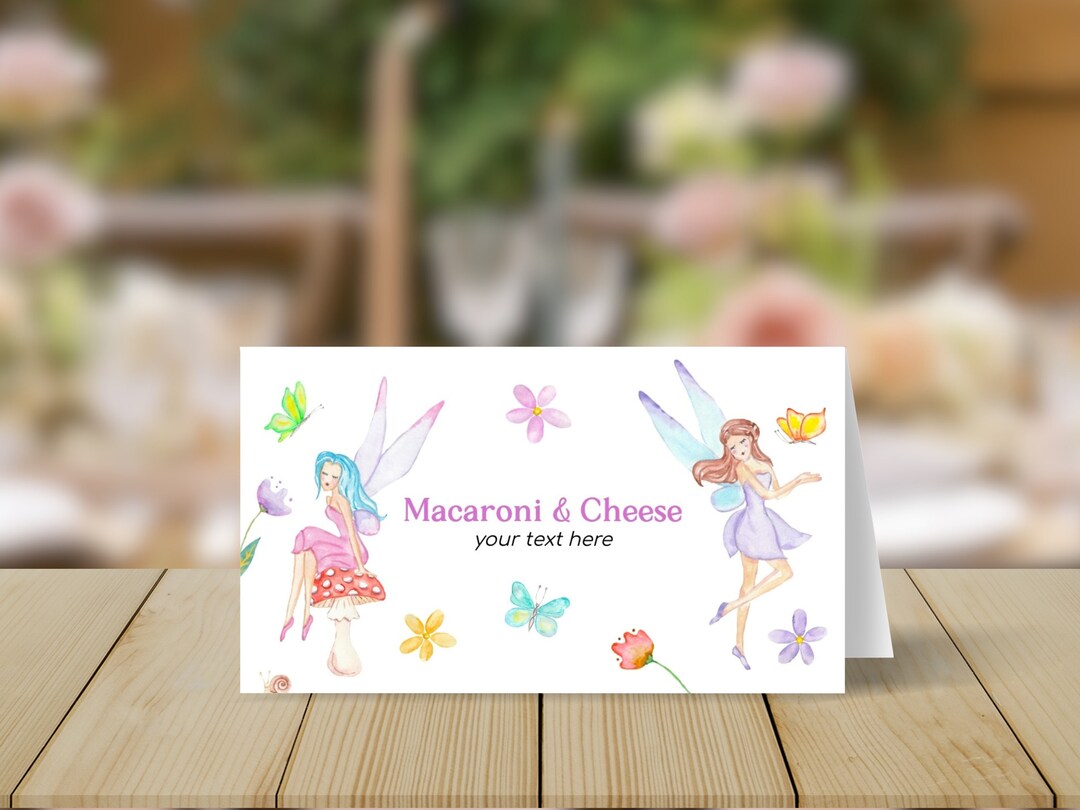 Editable Fairy Food Tent Card, Printable Birthday Party Food Sign ...