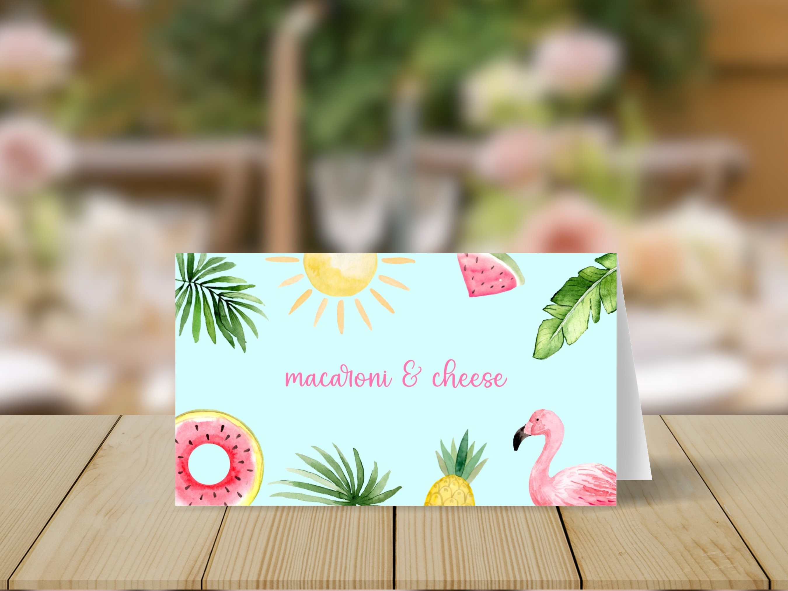 EDITABLE Pool Party Food Tent Card, Printable Birthday Party Food Sign ...