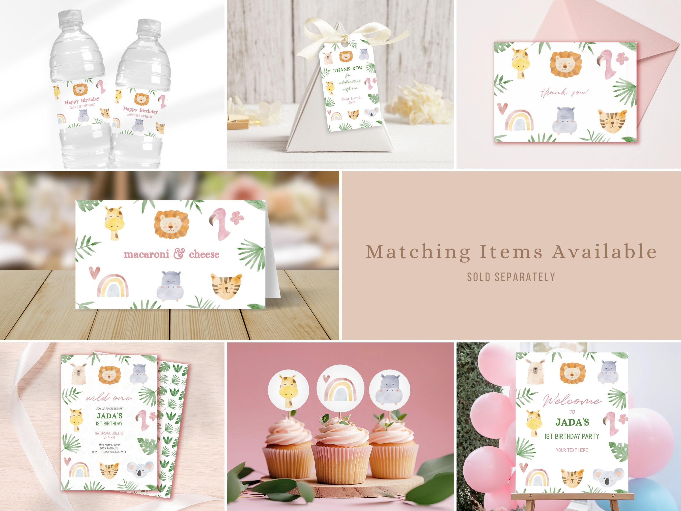 EDITABLE Wild One Food Tent Card, Printable Birthday Party Food Sign ...