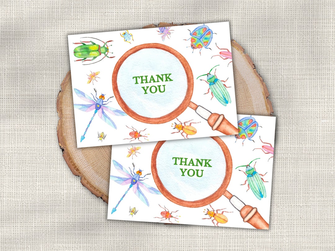 Editable Bug Thank You Card, Bug Thank You, Fully Editable Thank You ...