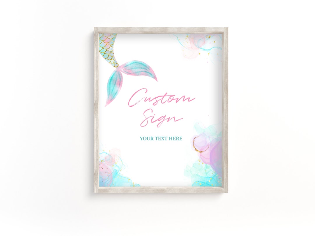 Editable Mermaid Birthday Party Printable Sign, Mermaid Party Sign ...