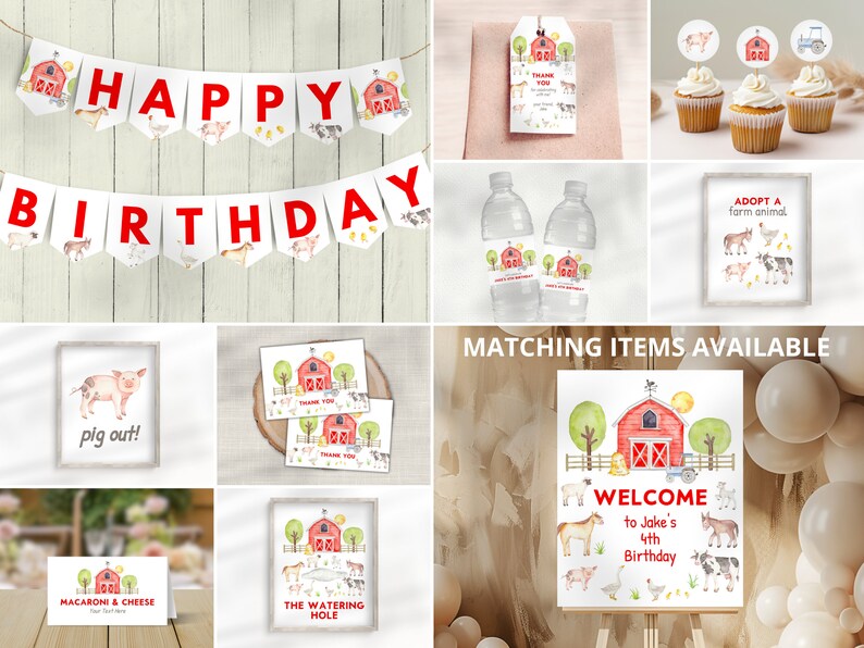 Editable Farm Birthday Party Printable Sign, Farm Party Sign Template ...