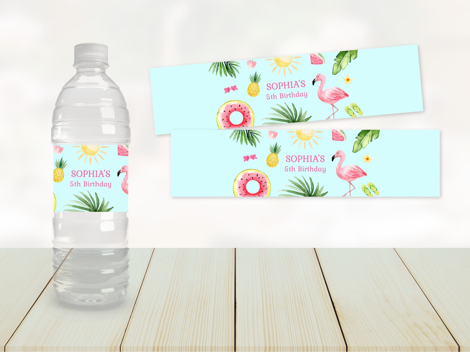 Editable Pool Party Birthday Water Bottle Label, Summer Water Label ...