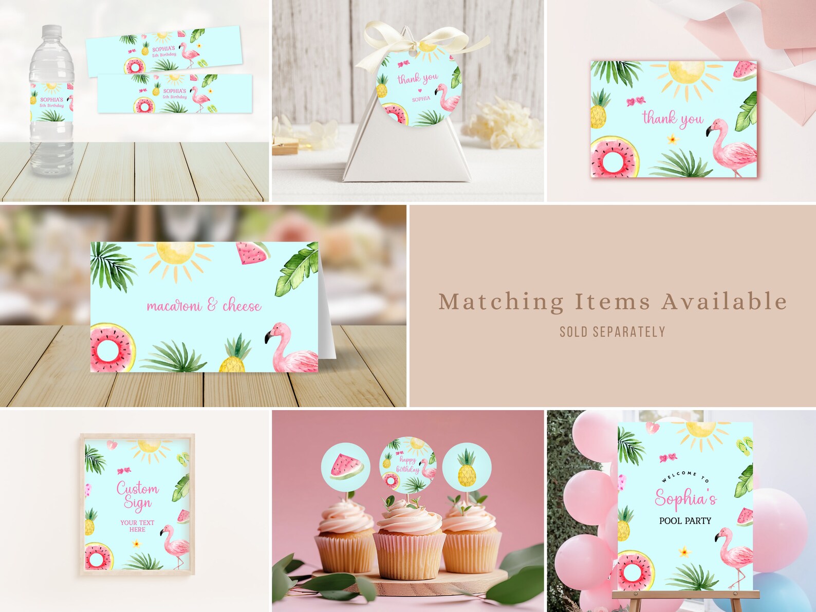 EDITABLE Pool Party Food Tent Card, Printable Birthday Party Food Sign ...
