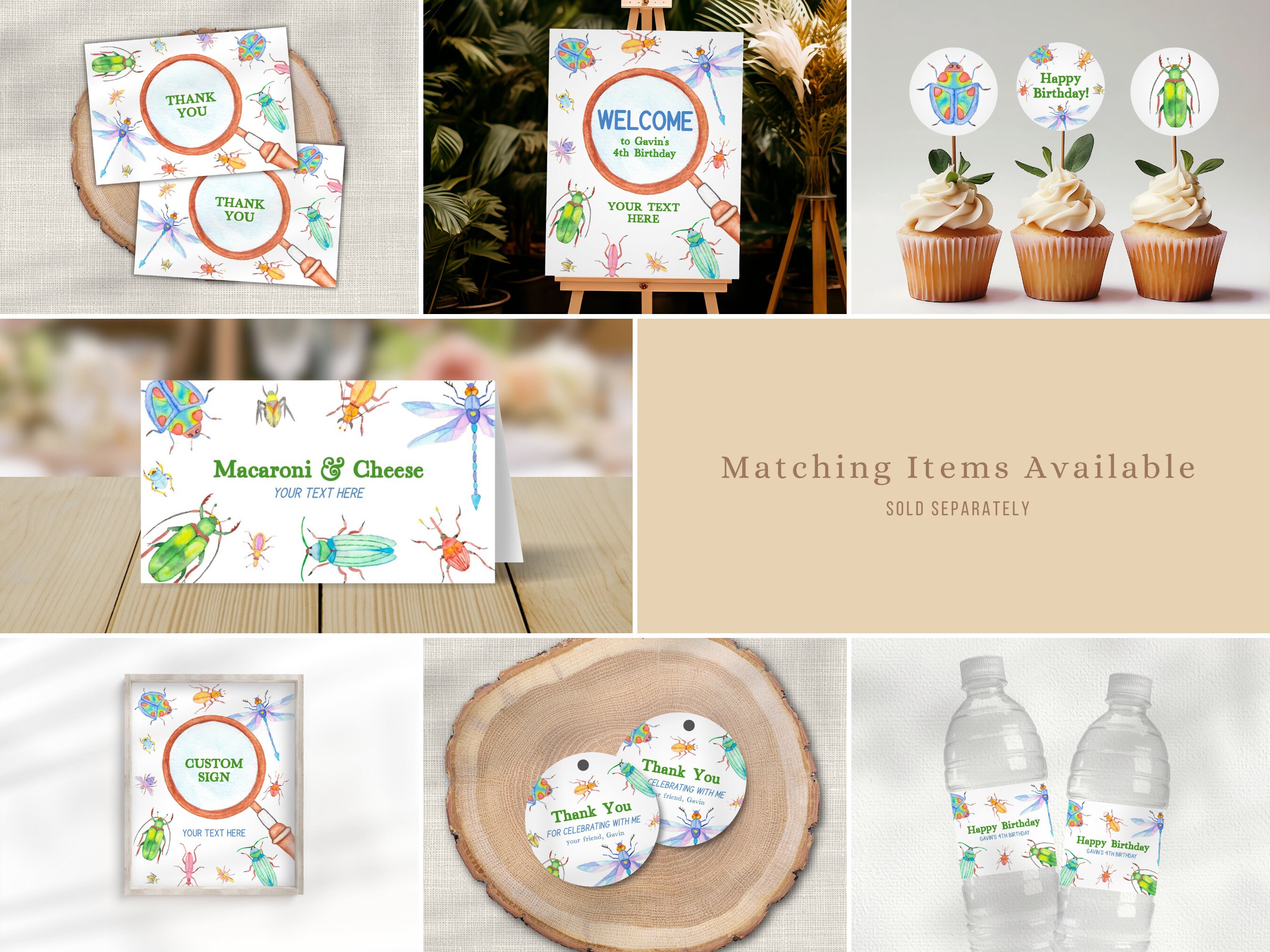 Editable Bug Birthday Party Printable Sign, Bug Party Sign Template ...