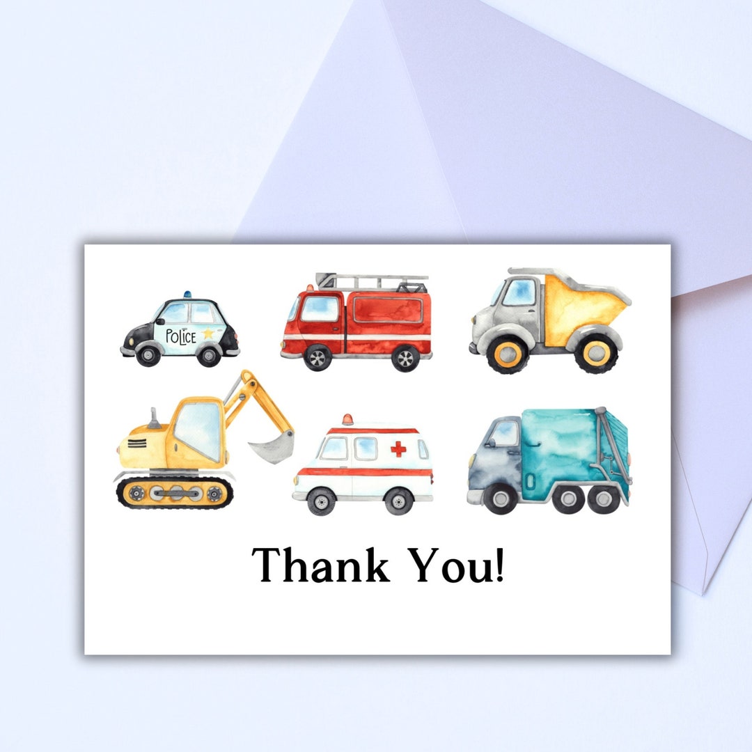 Editable Transportation Thank You Card, Truck Thank You, Thank You Card ...