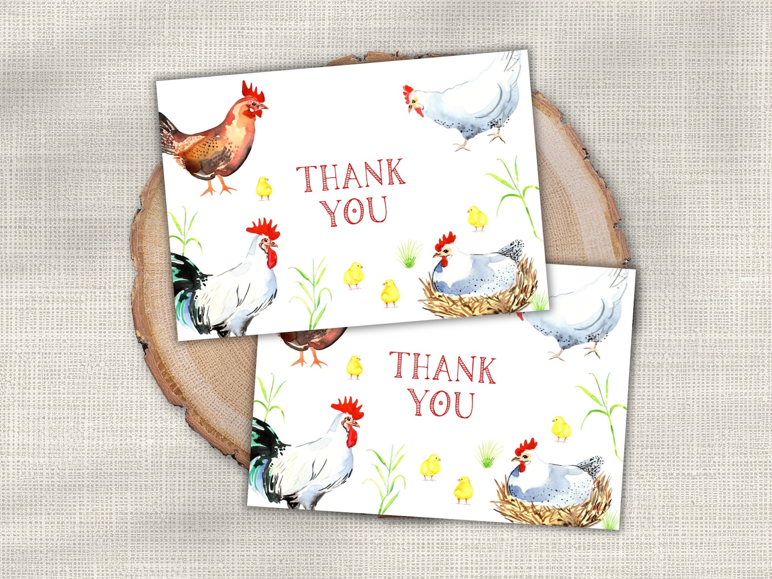 Editable Chicken Thank You Card, Farm Thank You, Chicken Thank You Card ...
