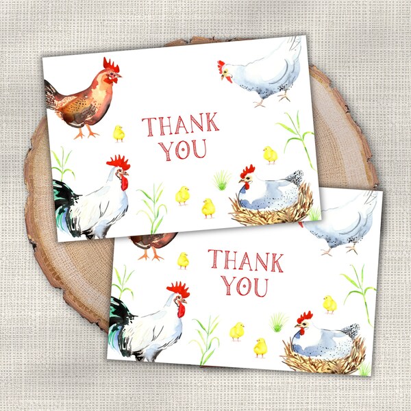 Chicken Thank You Card - Etsy