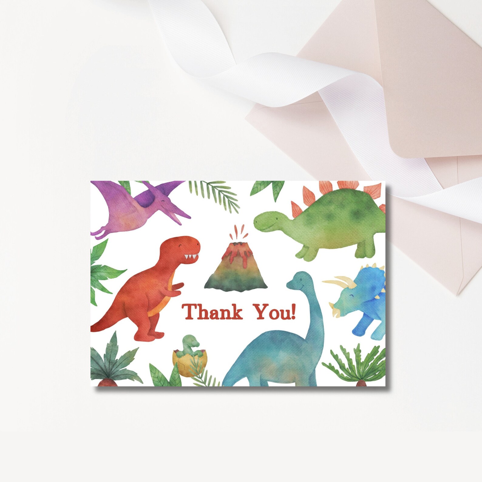 Editable Dinosaur Thank You Card, Dinosaur Thank You, Editable Thank ...