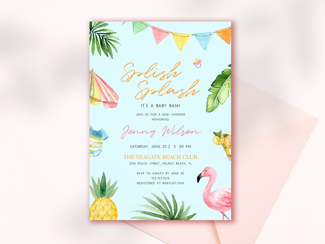 Summer Baby Shower Invite, Fully EDITABLE Invitation, Baby Shower ...