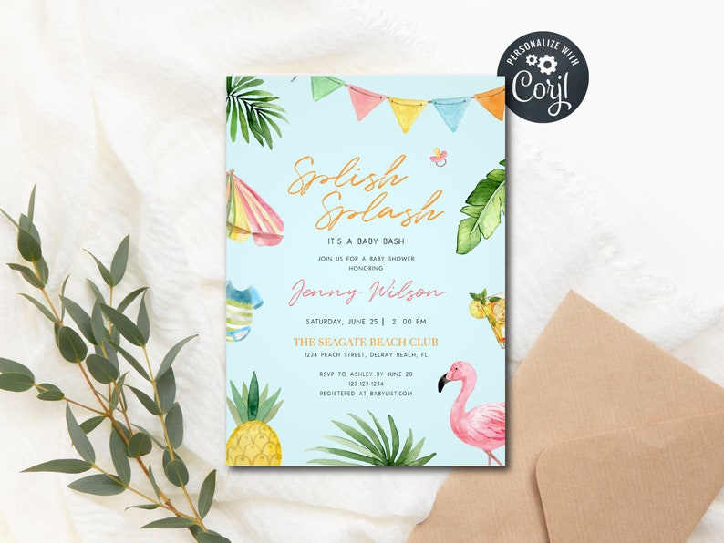 Summer Baby Shower Invite, Fully EDITABLE Invitation, Baby Shower ...