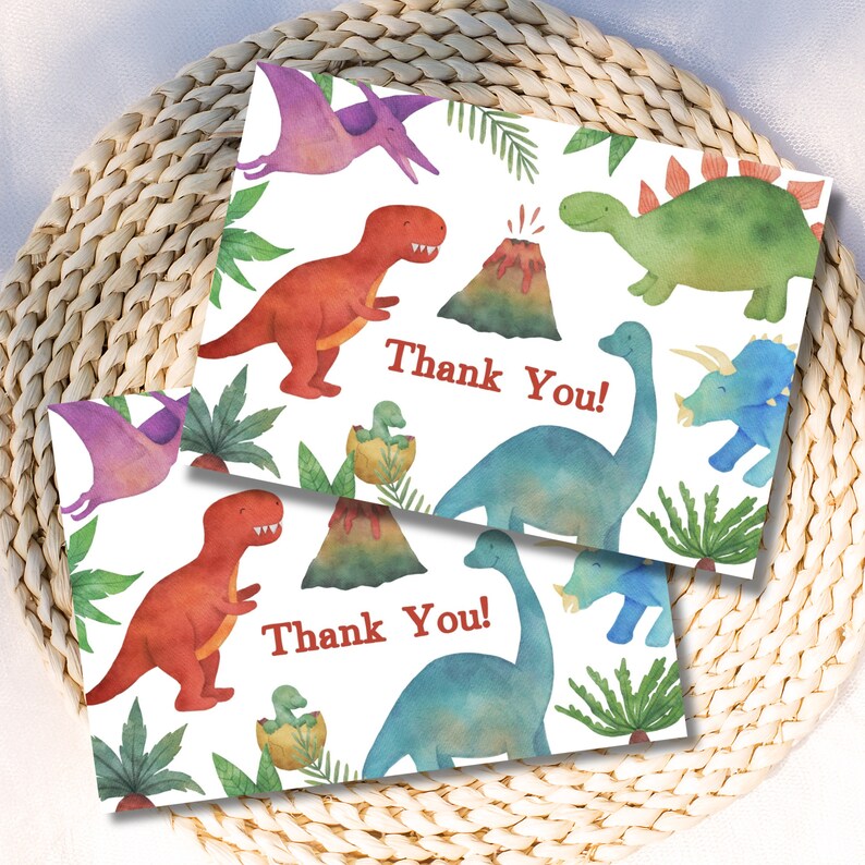 Editable Dinosaur Thank You Card, Dinosaur Thank You, Editable Thank ...
