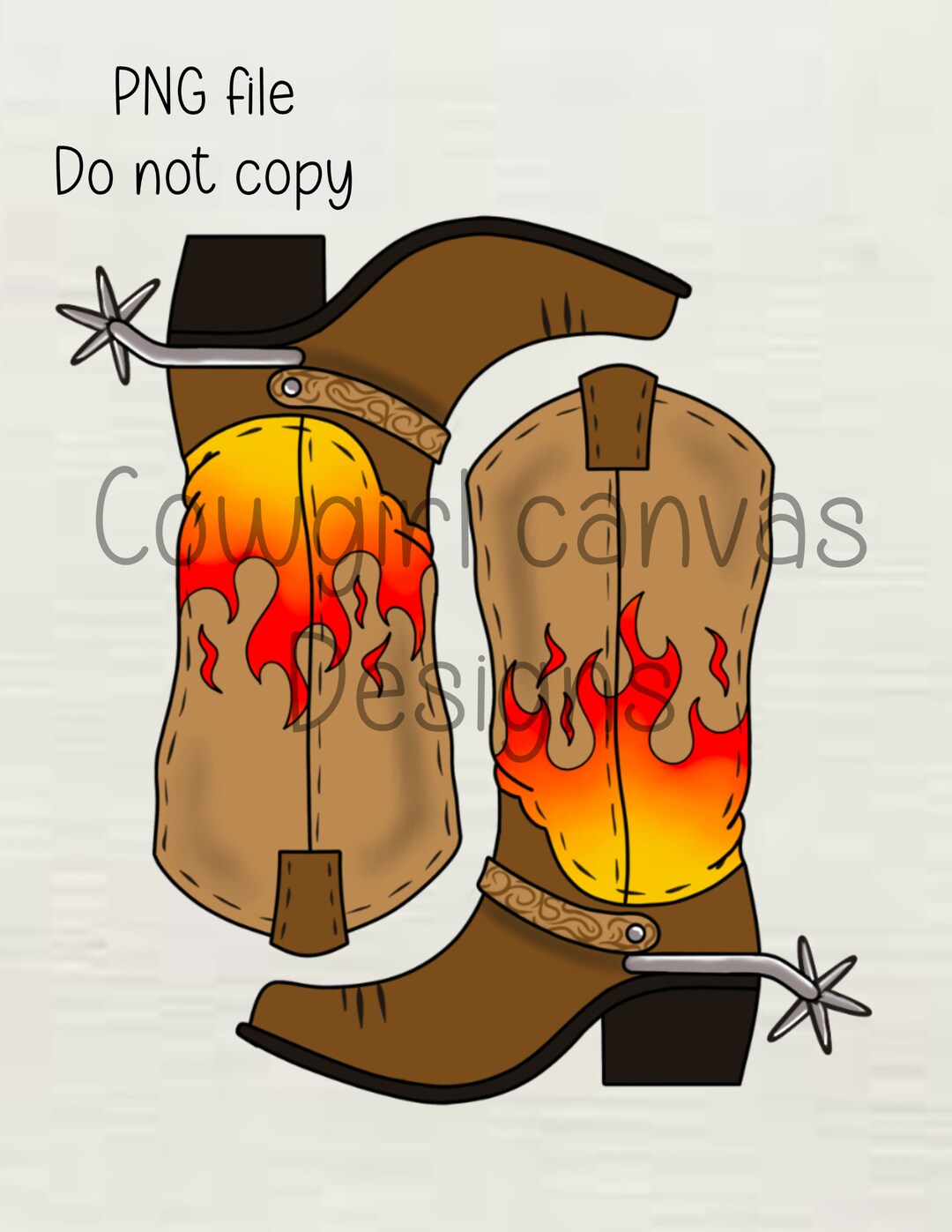 Flaming Cowboy Boots PNG File - Etsy