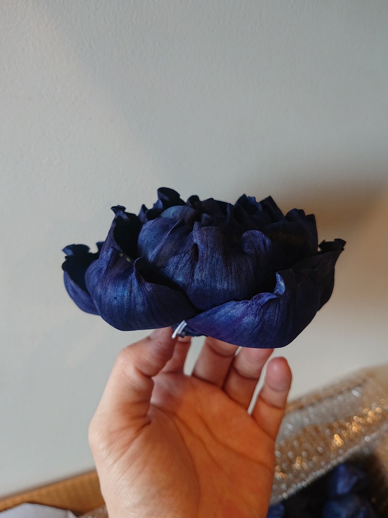 6 Peony Roses Sola Wood Diffuser Flowers 10cm Dia. Dyed in | Etsy