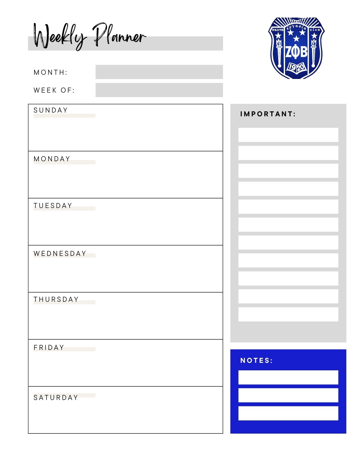 ZETA PHI BETA Planner - Etsy