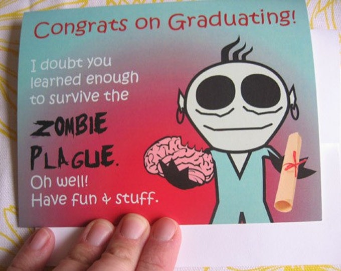 Zombie Plague Graduation Card - Etsy