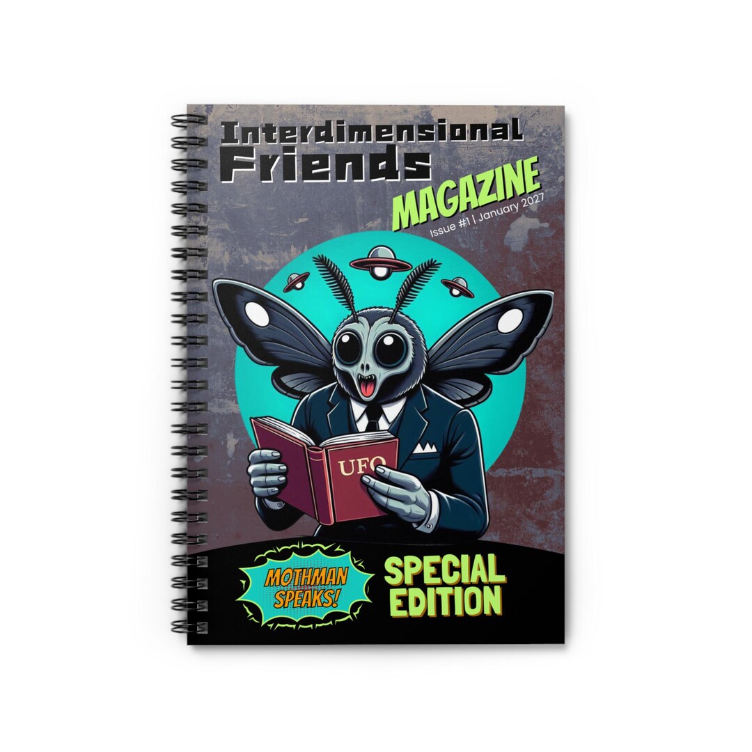 Interdimensional Friends Mothman Spiral Notebook Ruled Line - Etsy